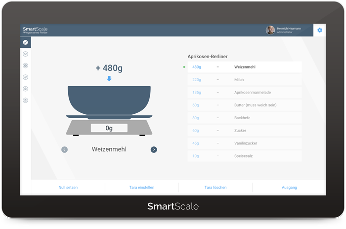 Bäckerei Rezeptwaage | SmartScale | HS-Soft